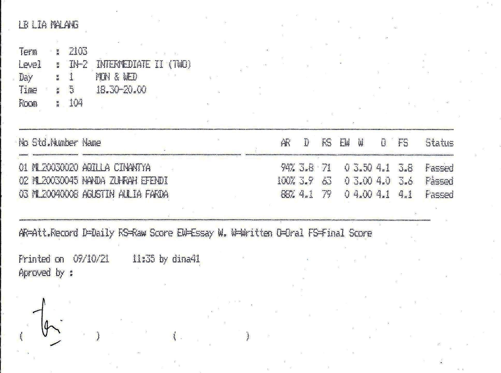 FINAL TEST RESULTS TERM 3 - 2021 ET- GEA-CV PROGRAM
