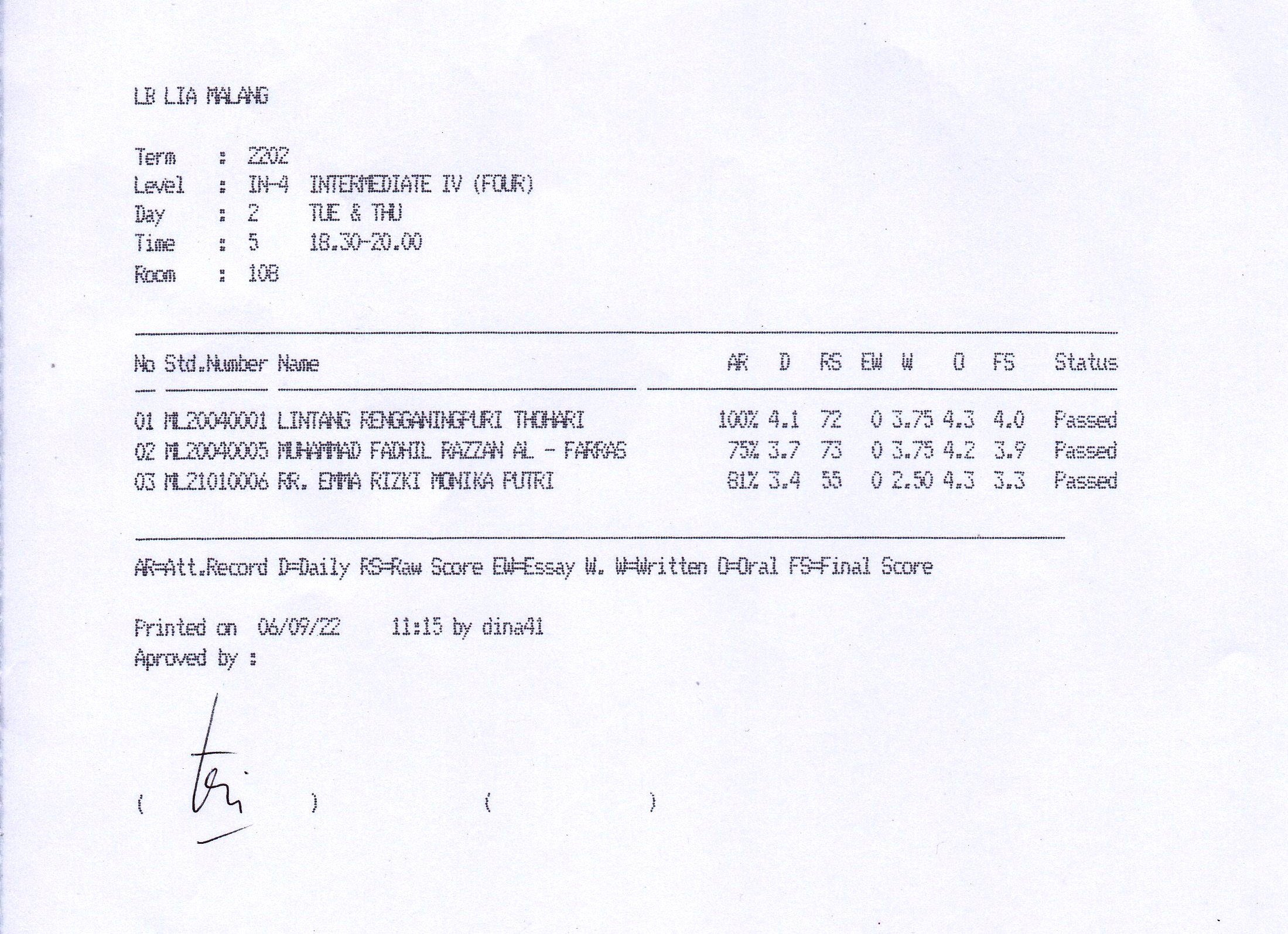 FINAL TEST RESULTS TERM 2 - 2022 ET- GEA-CV PROGRAM