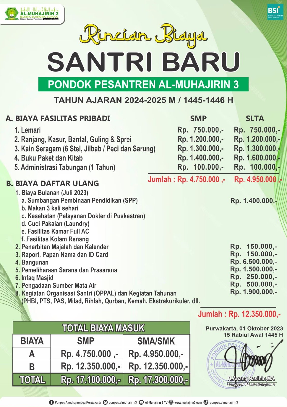 Penerimaan Santri Baru 2024