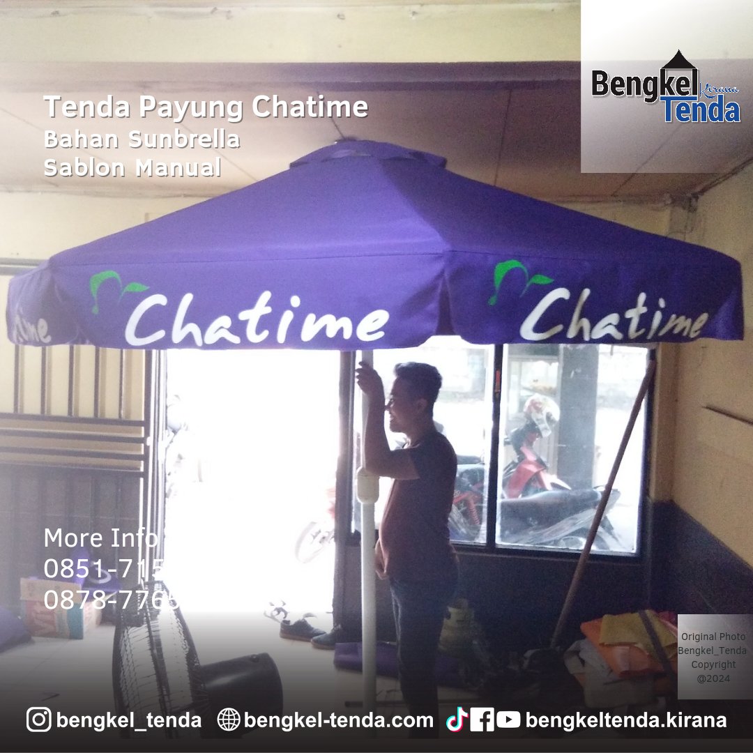 Produksi Tenda Parasol Chatime, Tenda Payung, Tenda Custom, Tenda Murah