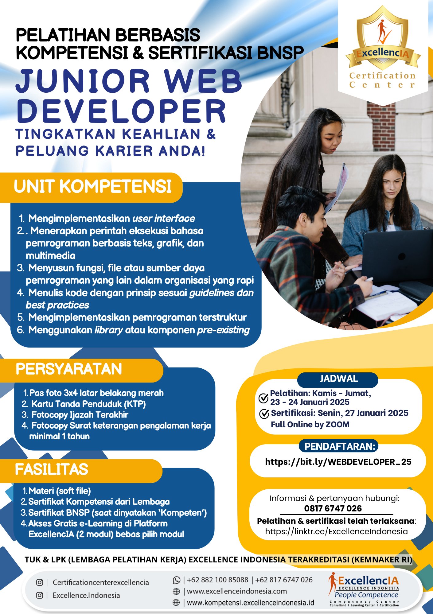 Potensi jadi KOMPETENSI : Sertifikasi Junior Web Developer