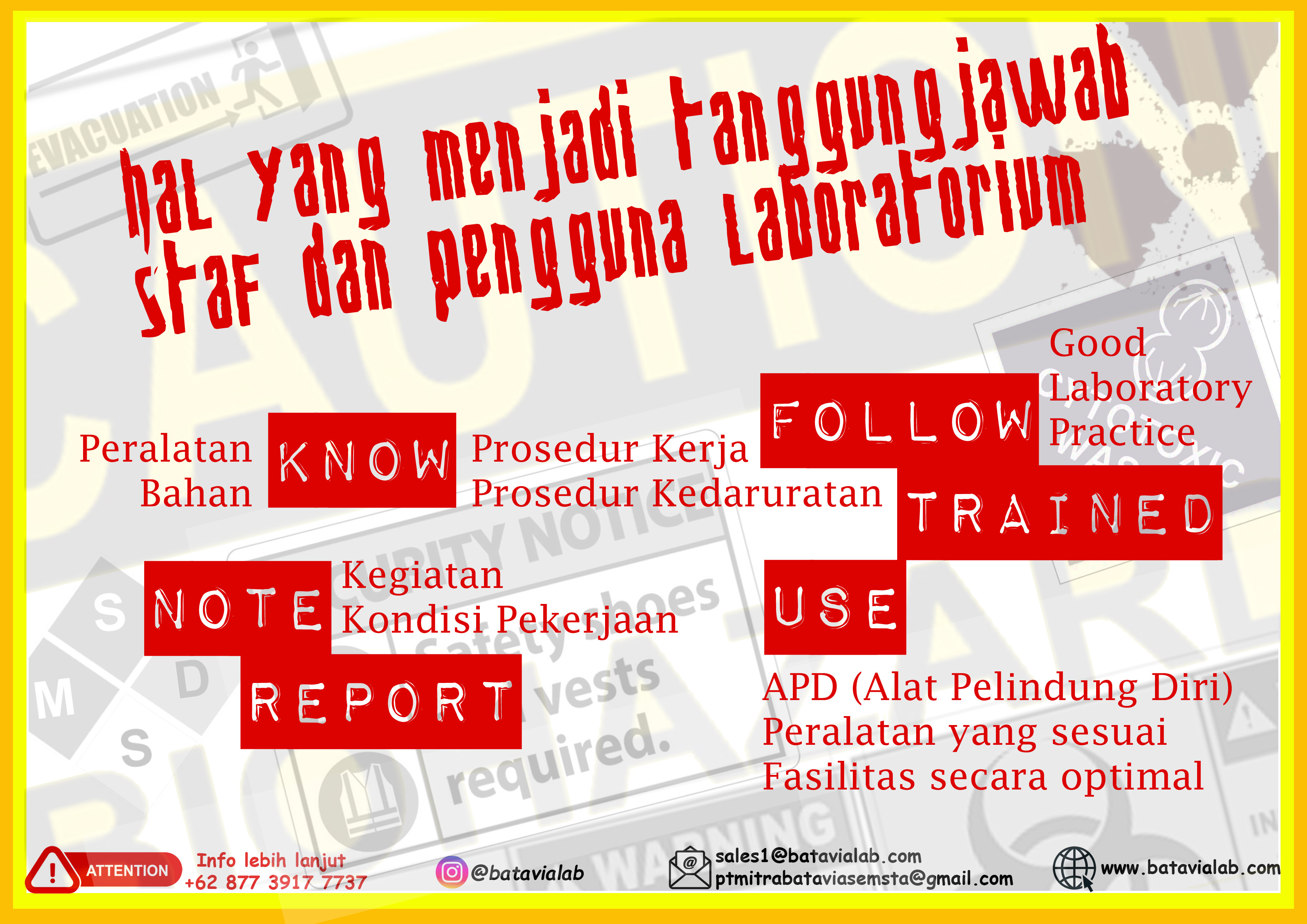 Hal yang Menjadi Tanggung Jawab Staf/Pengguna Laboratorium